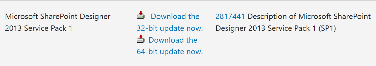 Latest update SharePoint designer 2013 64 bit as of August 2024 ...