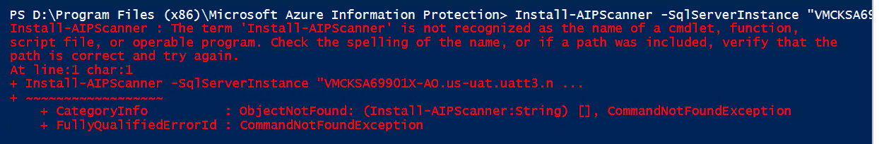 Install AIPScanner in different directory - Microsoft Q&A