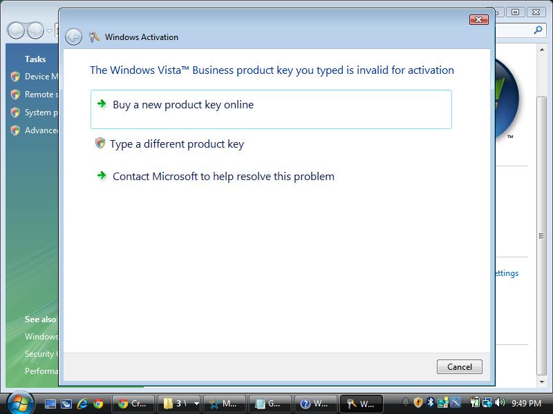 Windows Vista can't be activated by phone - Microsoft Q&A