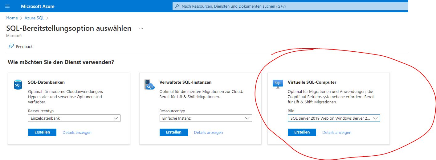 Got errors when creating an Azure SQL DB with VM - Microsoft Q&A