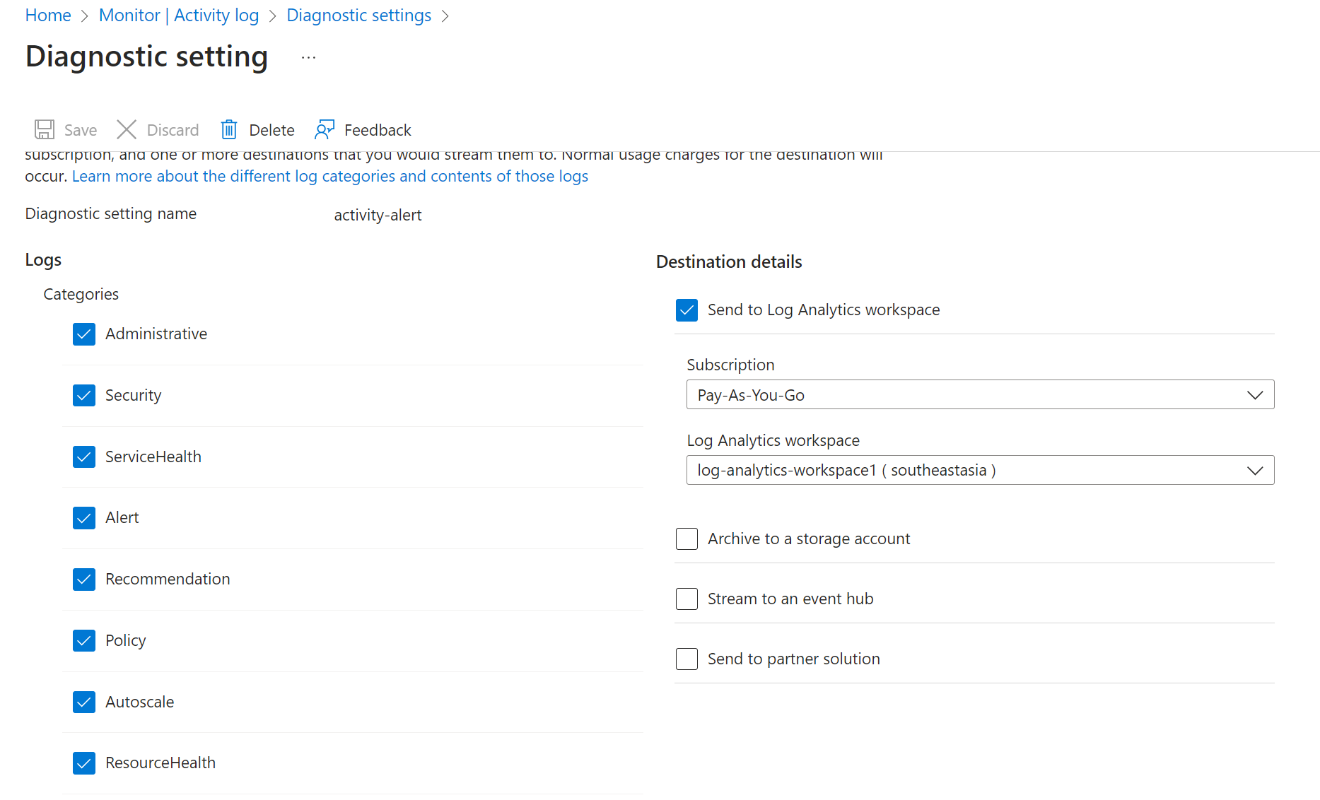 No Data Pumped From Activity Log To Log Analytic Workspace Microsoft Qanda