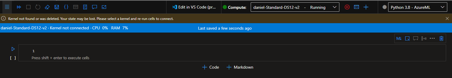 Azure Ml Notebook Jupyter Kernel Error No Kernel Connection Microsoft Qanda