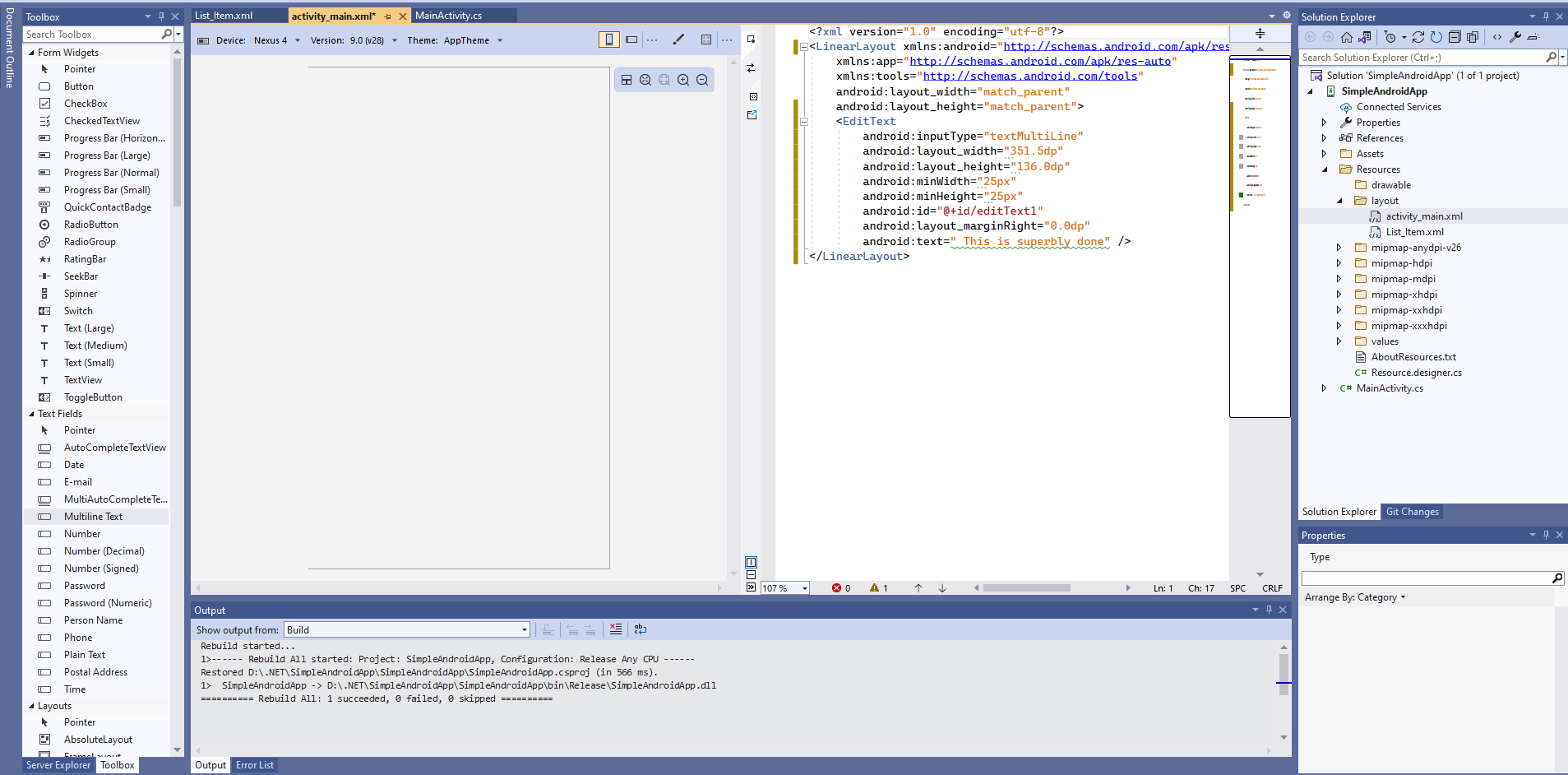 Xamarin Android layout designer is showing blank designer surface. No ... Xamarin Android layout designer is showing blank designer surface. No ...