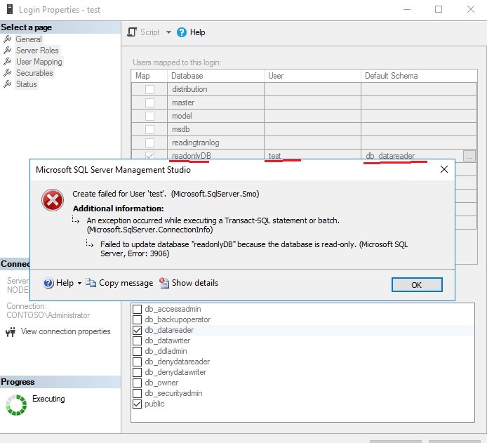 Access to Read-only Database to a non-SA user - Microsoft Q&A Access to Read-only Database to a non-SA user - Microsoft Q&A