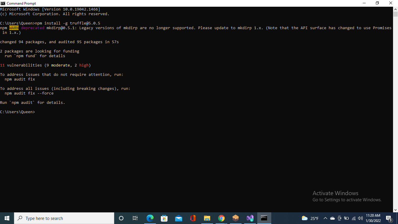 Error when downloading truffle - Microsoft Q&A