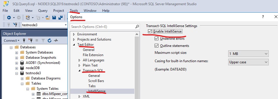 Sql Server Any Version Intellisense Not Working On A Remote Server Microsoft Qanda