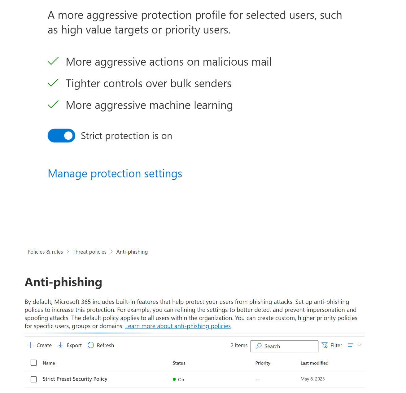Cannot Turn Off Strict Preset Security Policy Microsoft Qanda
