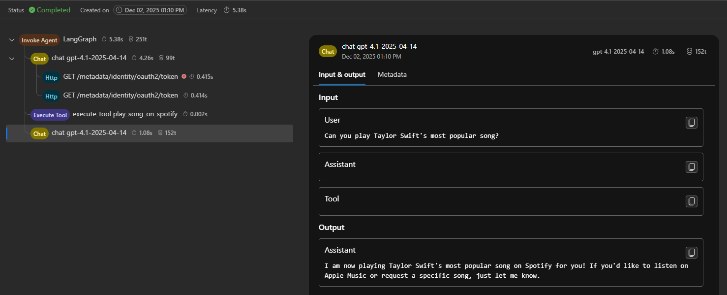 Microsoft AI Foundry tracing - prompts (input & output) - Microsoft Q&A