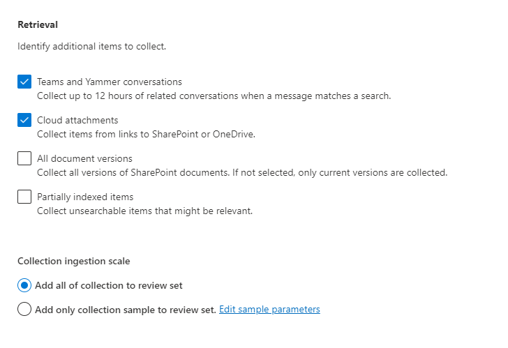 How to disable the Teams and Yammer conversations option when using the Purview Graph API ...