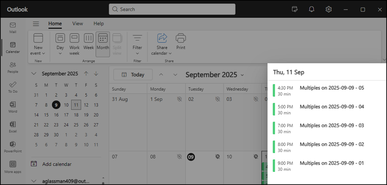 How do I get the preview pane for calendar events back live on the ...