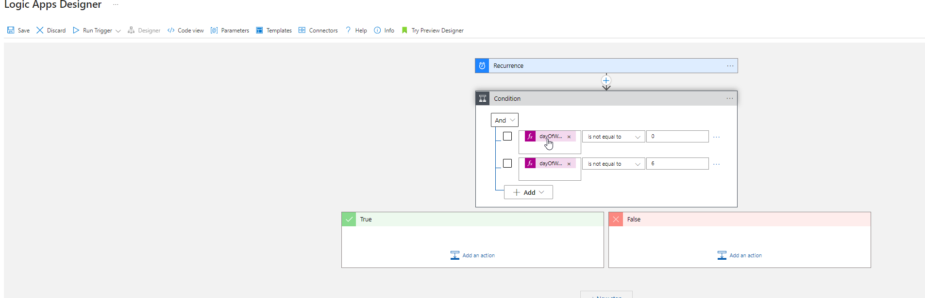 Stop running Azure Logic Apps in Weekends(Saturday, Sunday) - Microsoft Q&A