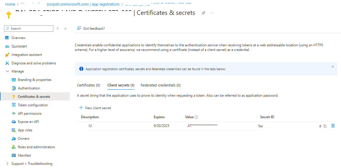 Is there an API for creating secrets for "App Registration" in MS Azure ...