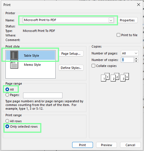 Trying to print an email thread in chronological order from oldest to newest on Outlook for web ...