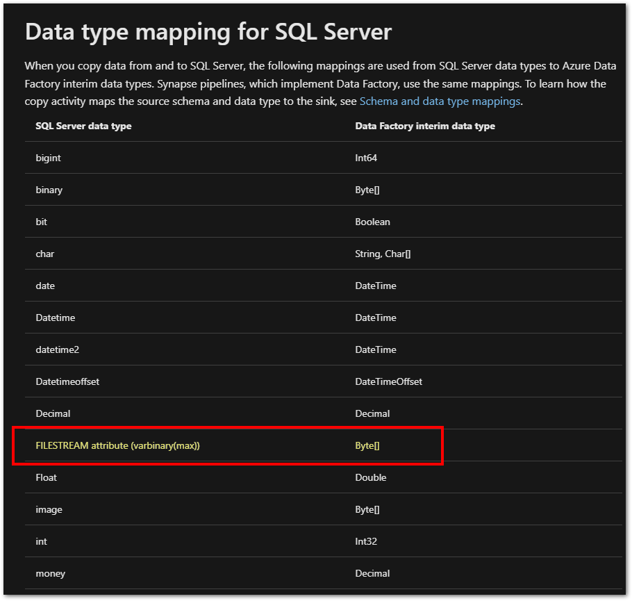 Data Factory Save text files in SFTP as filestream in sql server with ...