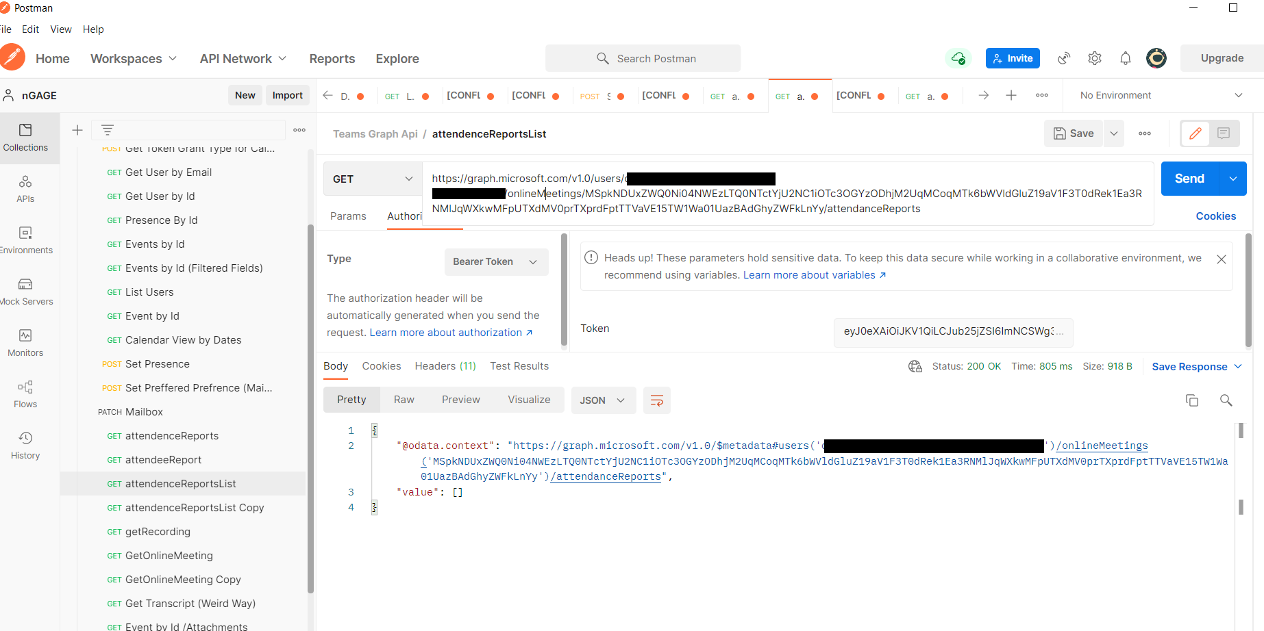Attendancereport Graph Api Is Returning An Empty Array List For An Onlinemeeting Microsoft Qanda