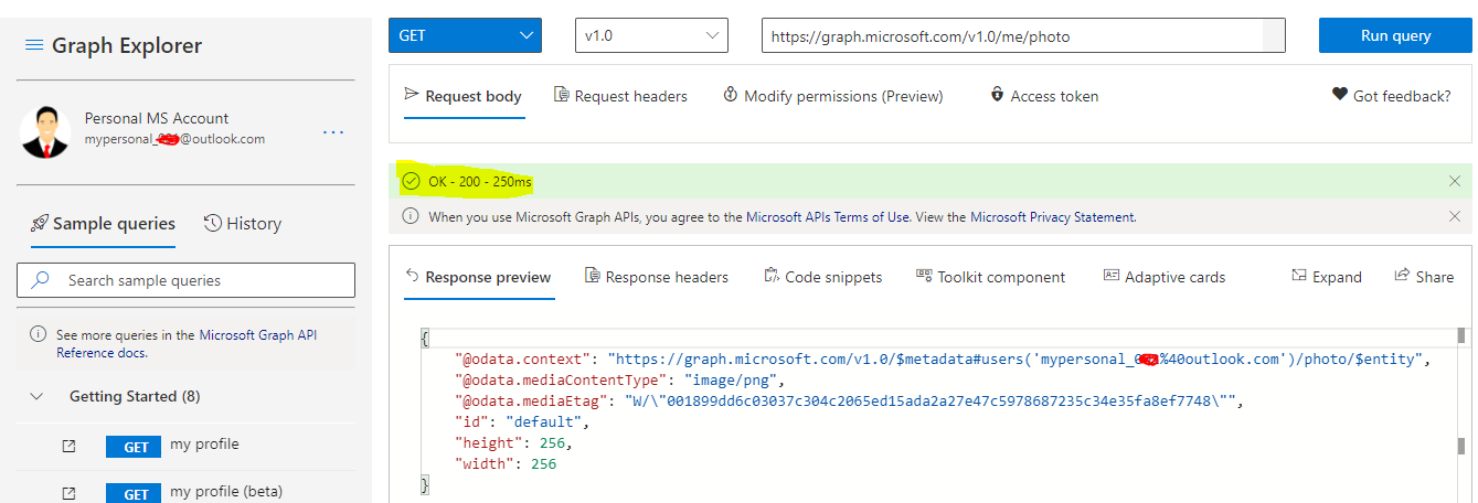 Support MSA profile picture on Graph v1.0 endpoint - Microsoft Q&A