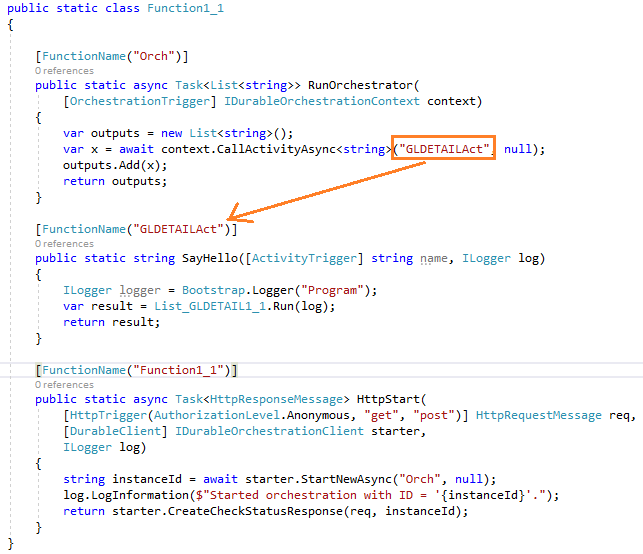 Which Durable Function Works To Call Multiple Functions That Originally Used Trigger