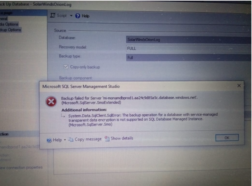 Azure sql db instance Backup - Microsoft Q&A