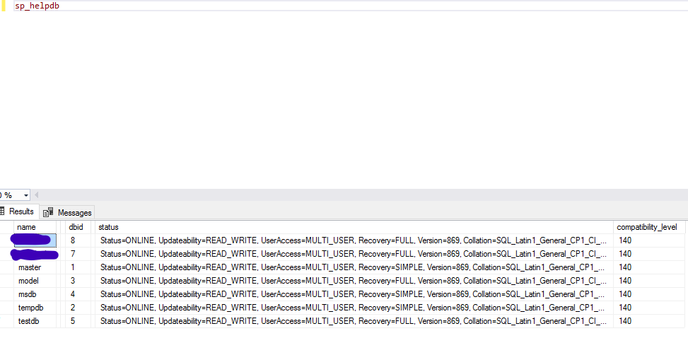 Database not accessible message in logs is "The transaction log for ...
