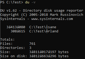 Disk usage (DU) - Microsoft Q&A