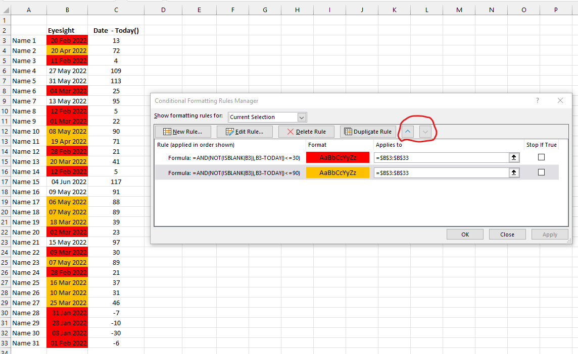 Excel Conditional Formatting Expiry Dates Microsoft Qanda