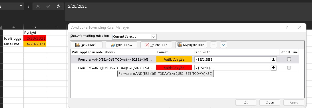 Excel Conditional Formatting Expiry Dates Microsoft Qanda