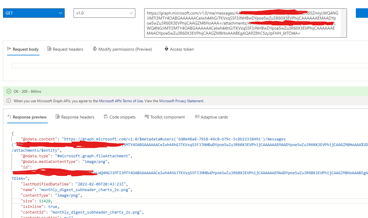 Graph API - Get Attachment endpoint- Access Denied - Microsoft Q&A