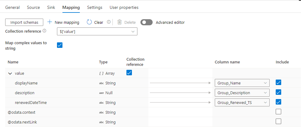Copy Activity With Rest Source Mapping Json To Sql Microsoft Qanda