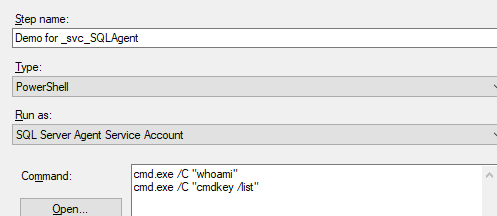 SQL Agent Powershell step running as proxy 'loses' stored credential - Microsoft Q&A