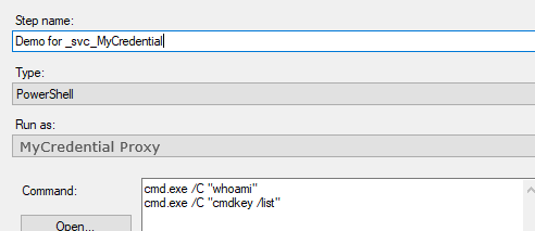 SQL Agent Powershell step running as proxy 'loses' stored credential - Microsoft Q&A