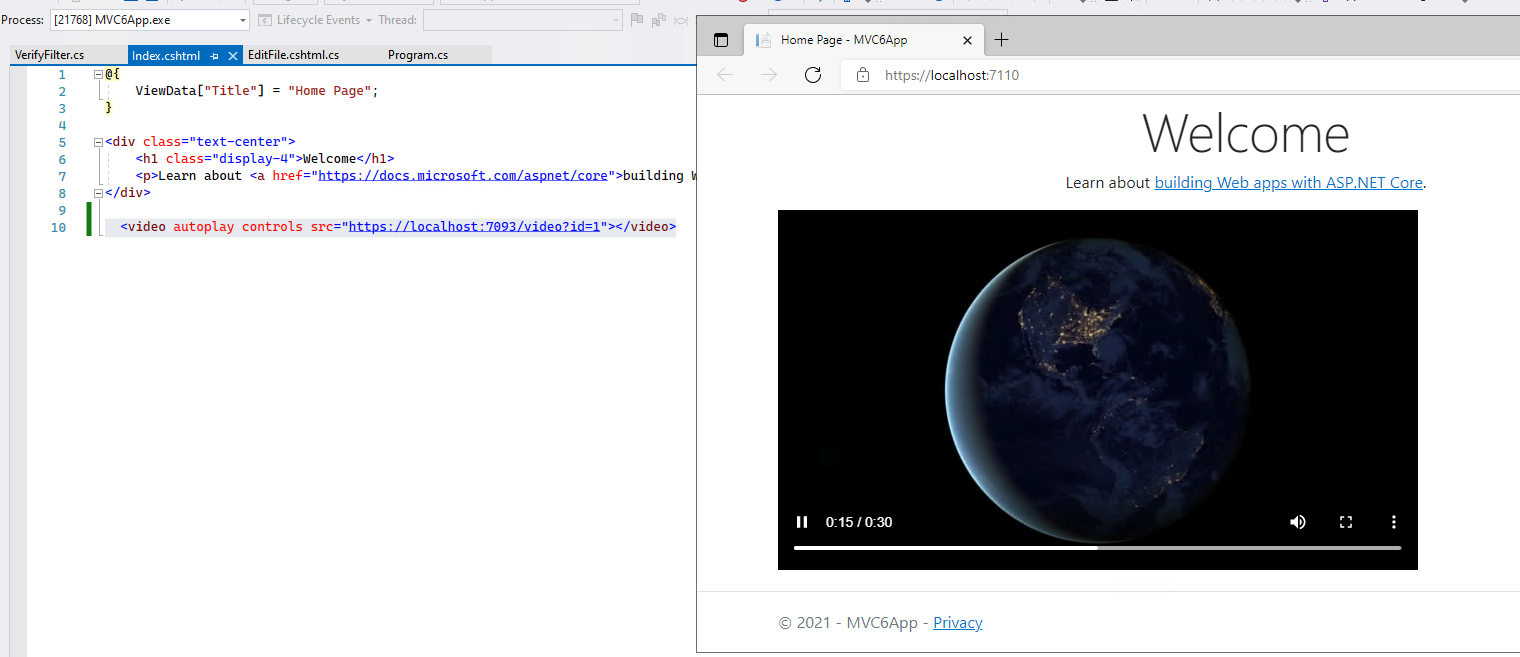 Serving video file / stream from ASP Net Core 6 Minimal API - Microsoft Q&A Serving video file / stream from ASP Net Core 6 Minimal API - Microsoft Q&A
