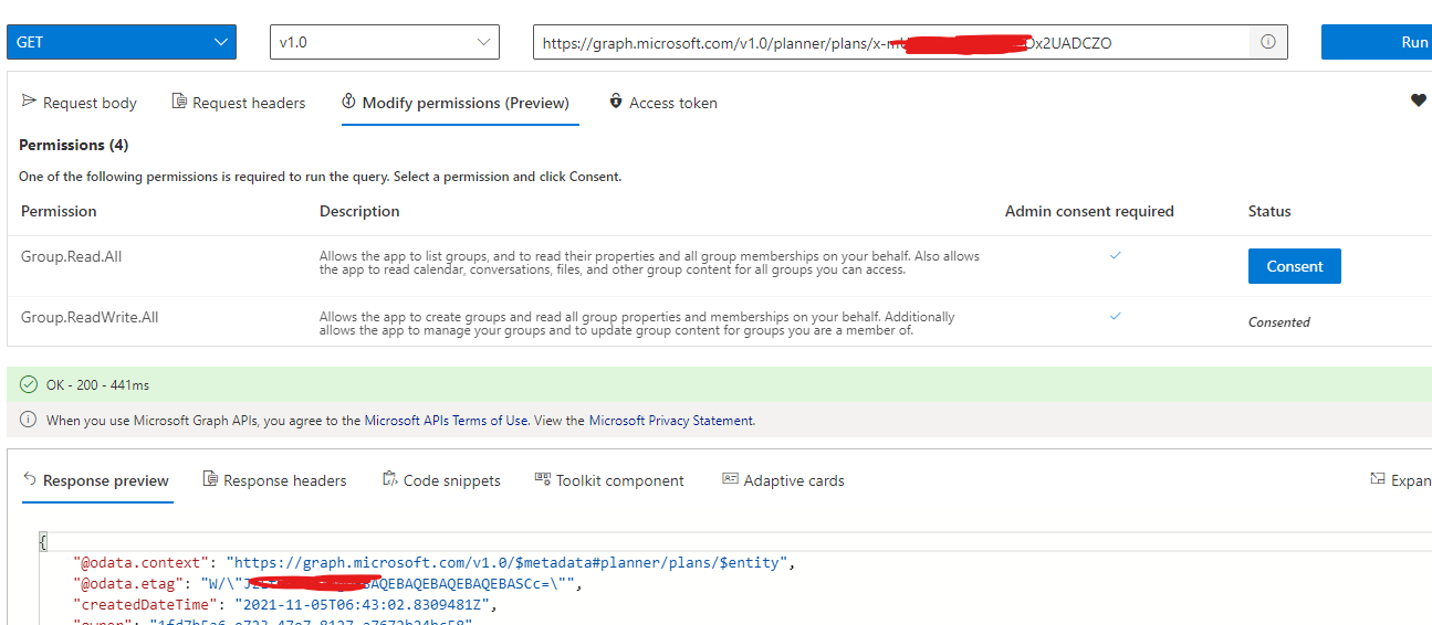 Get plannerPlan API is not working - Microsoft Q&A