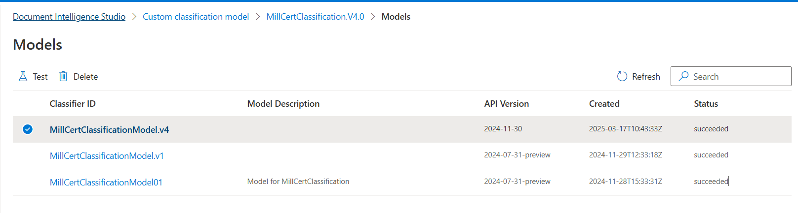 Document Intelligence: Classification Model Copy Not Working - Microsoft Q&A