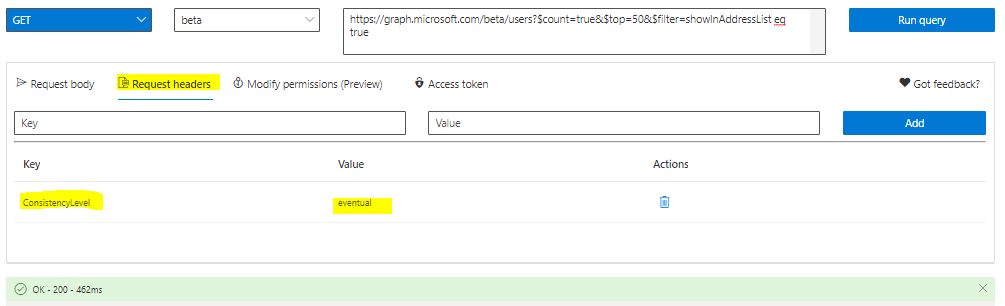 Cannot filter by "showInAddressList" - Microsoft Q&A