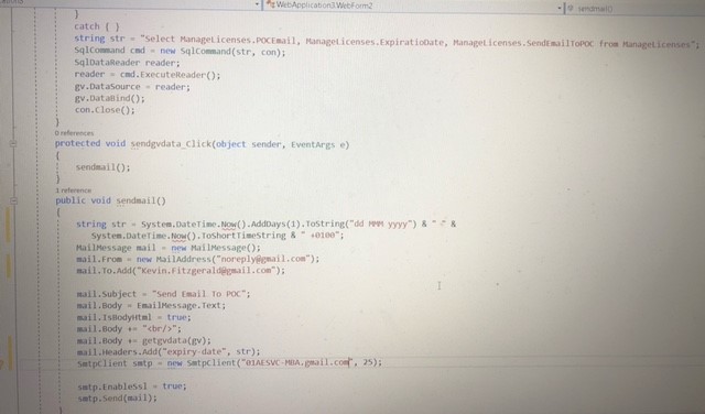 Date Expiration Send Email From Sql Table C Microsoft Qanda 4948