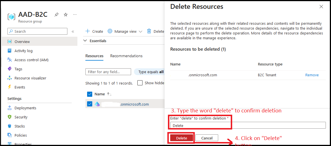 How do I delete a Azure B2C or Azure AD for customers directory completely? - Microsoft Q&A