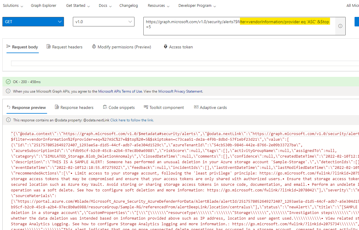 API Sentinel Alert List pagination - Microsoft Q&A API Sentinel Alert List pagination - Microsoft Q&A