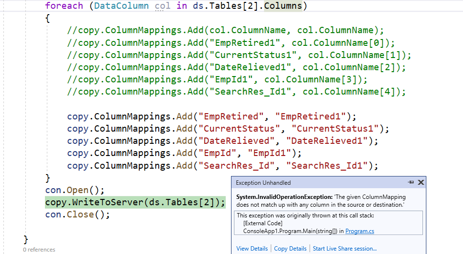 How to copying data from source to destination if different column in ...