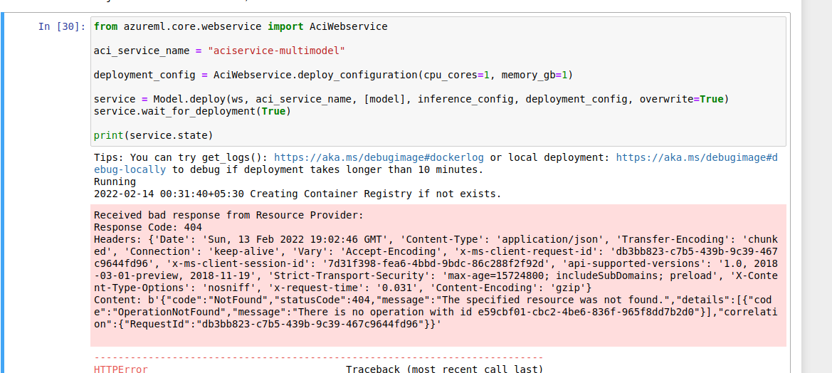 Azure Ml Deployment Fails Microsoft Qanda