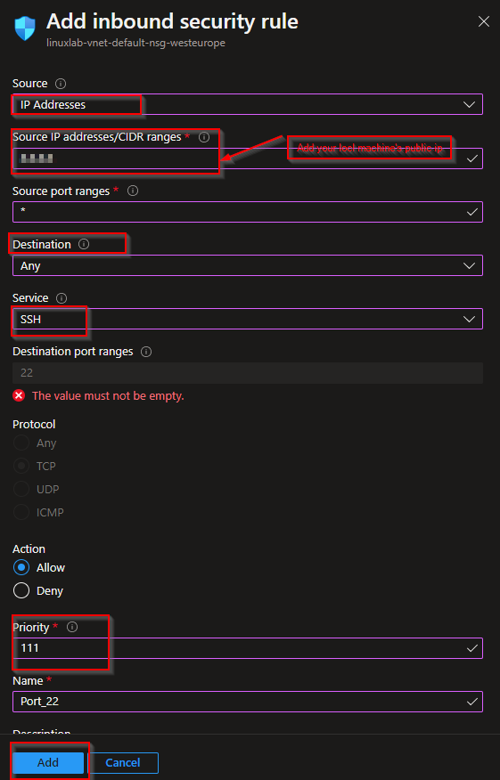 Unable To Access Apache Webpage After Creating New Vm And Instaling Apache Microsoft Qanda