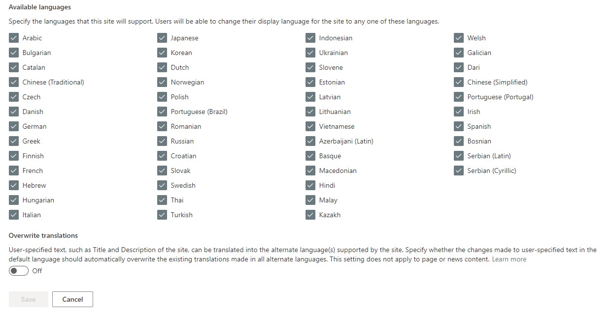 How to setup multi language team site classic view on SharePoint Online ...