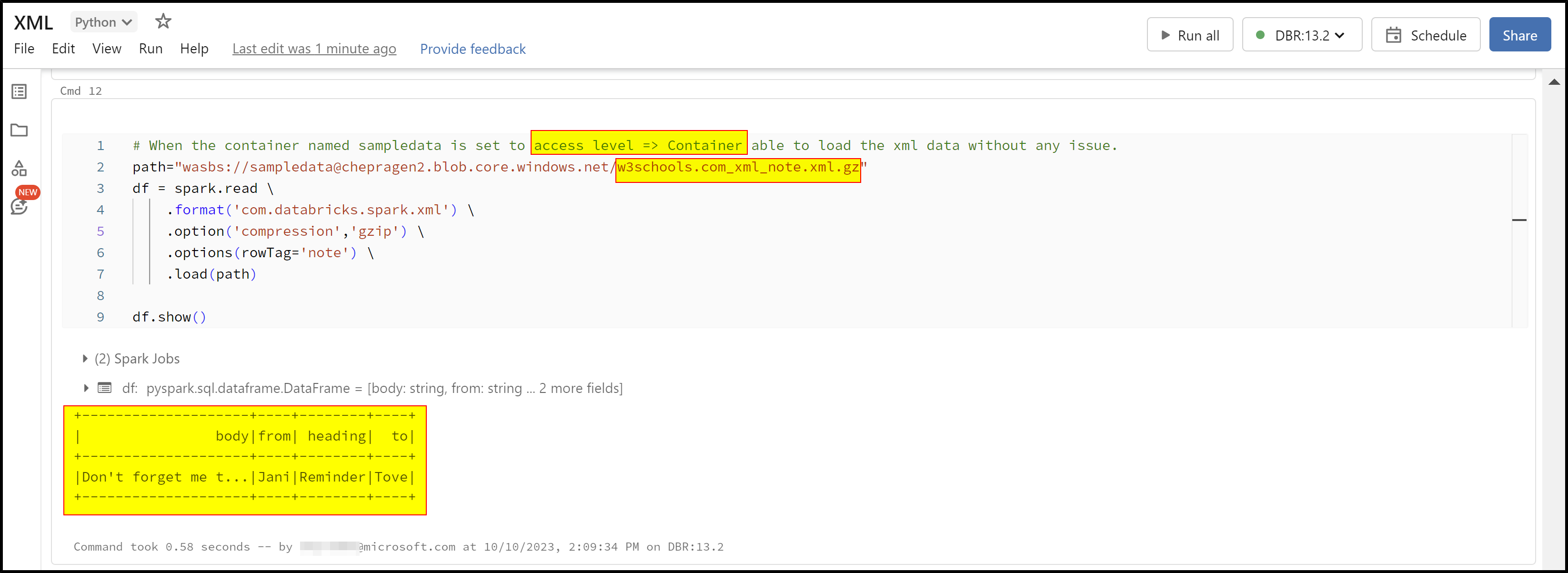 Unable to access container-name in account storage-account-name.blob.core.windows.net using ...