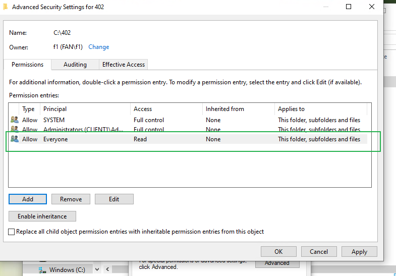 Folder Permission Issue Microsoft Qanda