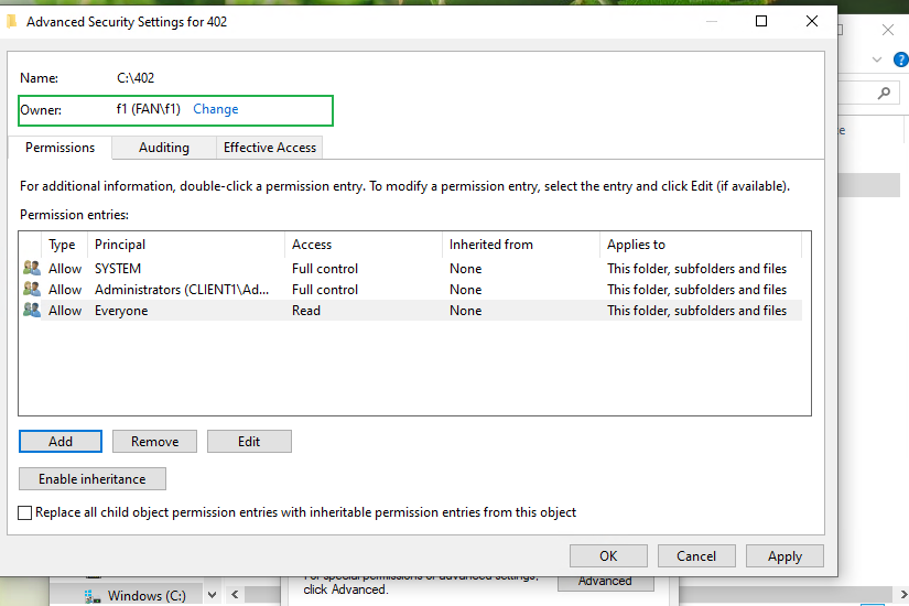 Folder Permission Issue Microsoft Qanda