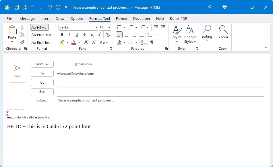 Outlook email message font is so small it is unreadable - Microsoft Q&A