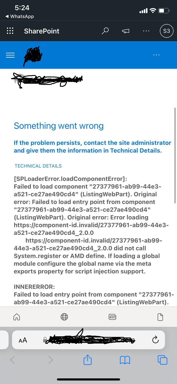 Spfx Web Parts Dont Load In Sharepoint App Or Browsers In Ios Mobile Device But Its Working