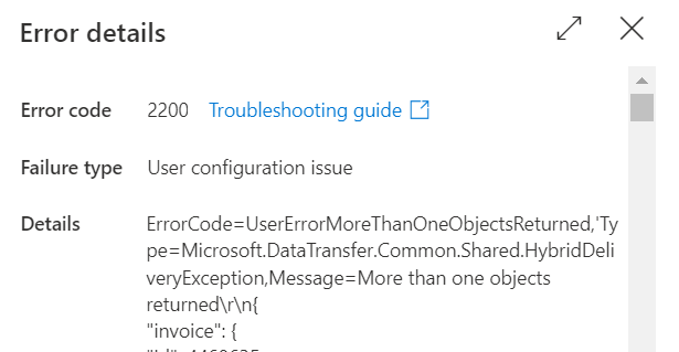 Azure Data Factory V2 Copy Data Pipeline Using Rest Api And Pagination Error Code 2200 0061