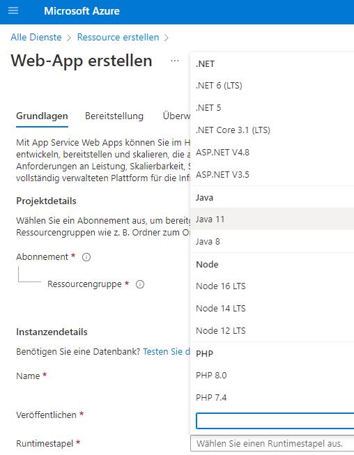 When is Java 15 or higher for Azure Web Apps runtimestaple available ...