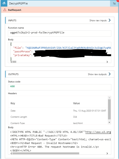 How To Avoid Bad Request Invalid Hostname On Azure Function