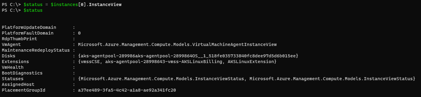 Want to know api for getting all instance status under virtual machine ...